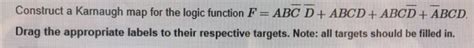 Solved Construct A Karnaugh Map For The Logic Function F