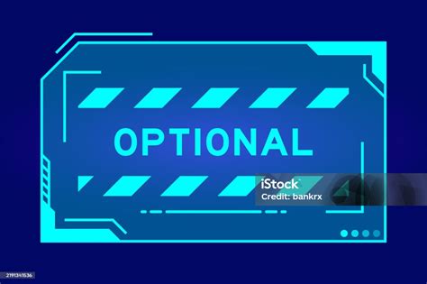 검은 색 배경의 사용자 인터페이스 화면에서 단어 선택 사항이있는 미래 지향적 인 Hud 배너의 파란색 0명에 대한 스톡 벡터 아트 및 기타 이미지 Istock