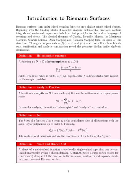 Understanding Riemann Surfaces In Complex Analysis Pdf Complex