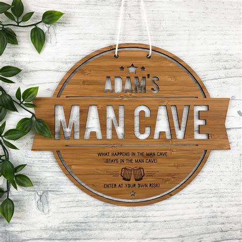 Man Cave Personalised Wall Hanging Colour And Spice Pty Ltd