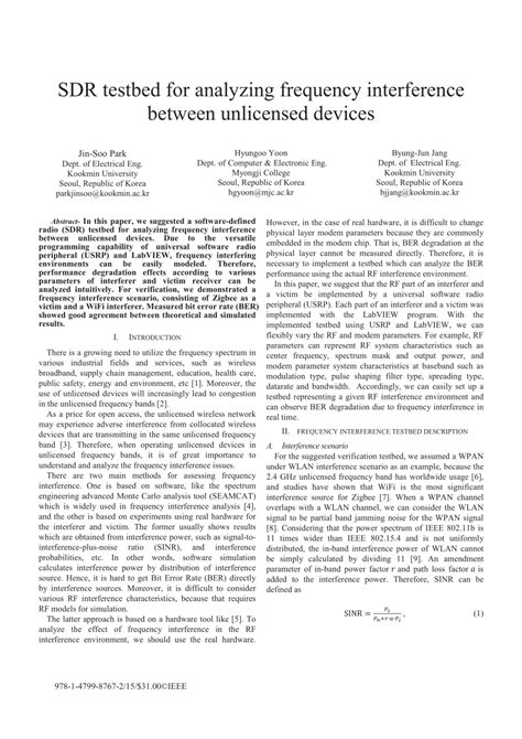 Pdf Sdr Testbed For Analyzing Frequency Interference Between