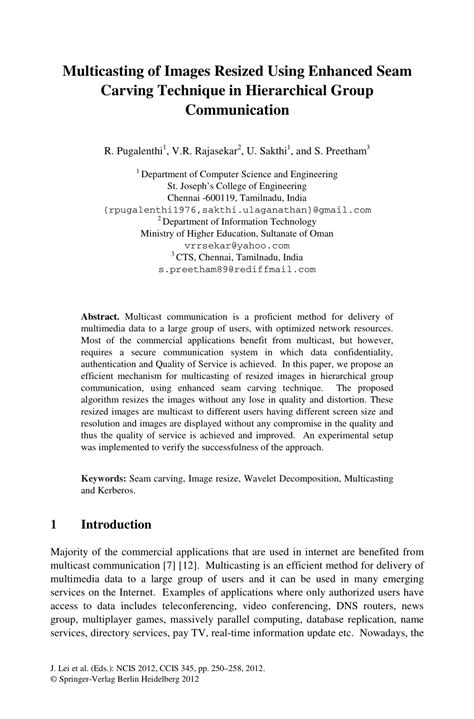 Pdf Multicasting Of Images Resized Using Enhanced Seam Carving