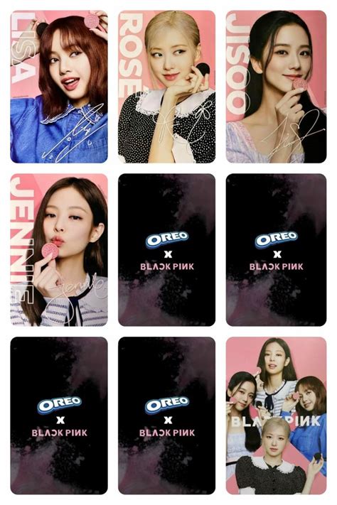 Blackpink oreo photocards template Kart şablonu 3d kartlar Kartlar