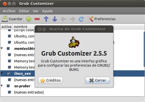 Grub Customizer 2 5 5 Como configurar GRUB2 o BURG fácilmente