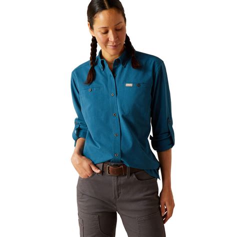 Rebar Made Tough 360 Airflow Durastretch Work Shirt Ariat Crew