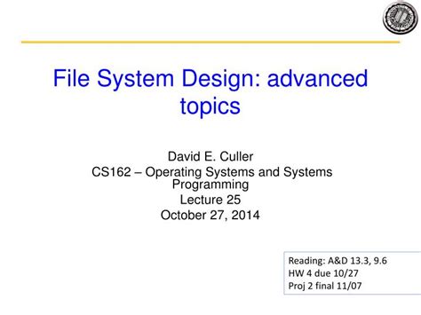 Ppt File System Design Advanced Topics Powerpoint Presentation Free