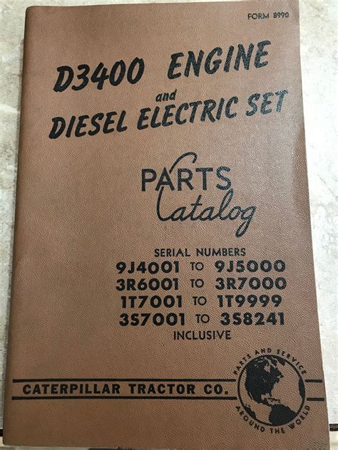 Caterpillar D3400 Engine And Diesel Electric Set Parts Catalog Etsy