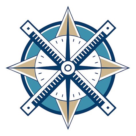 A Geometric Logo Using A Compass And Ruler In A Cross Pattern Representing Accuracy And Design