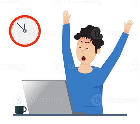 Businessman Working Overtime Late Night In Office With Laptop Computer