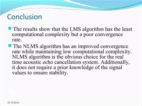 Acoustic Echo Cancellation Using Nlms Adaptive Algorithm Ranbeer Ppt