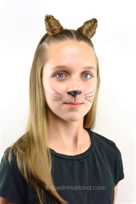 Cat Ears Using Your Own Hair 2 Halloween Hairstyle Babes In Hairland