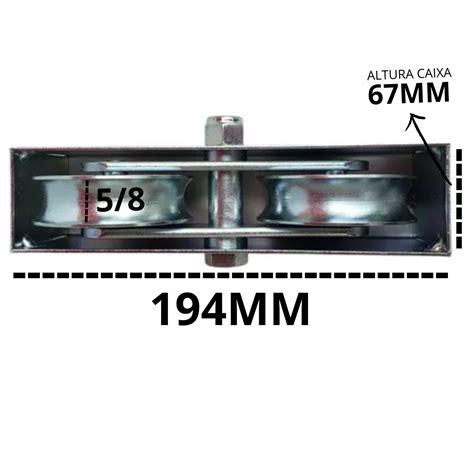 Conjunto Roldana Truck Dupla 3 Polegadas Canal 58 P Cano Megafer