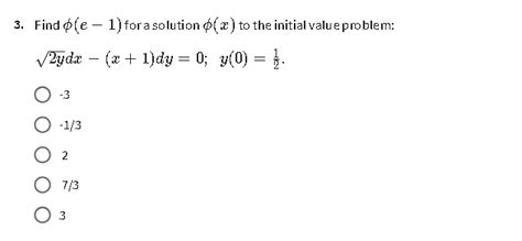 3 Find E 1 For A Solution X To The Initial StudyX