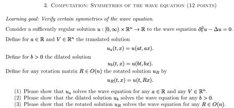 Solved 3 Computation Symmetries Of The Wave Equation 12