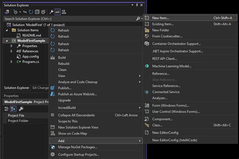 Entity Framework 3 1 With Console Model First