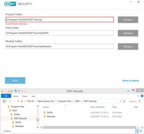Changing Installation Folder Not Working ESET Internet Security ESET Smart Security Premium