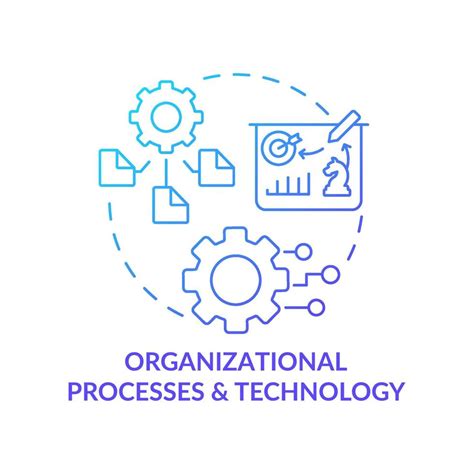 Organizational Processes And Technology Blue Gradient Concept Icon Information Systems Synergy