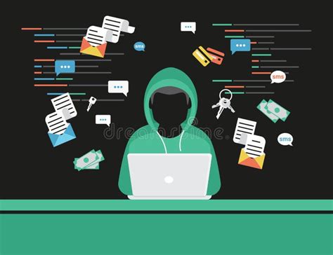 Thief Hacker Stealing Sensitive Data Personal Information As Passwords