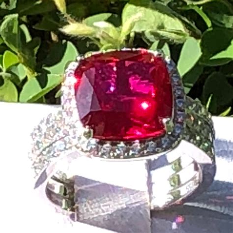 Ruby Ring Set 3pcs 5ct Cushion Cut Created Ruby Simulated Etsy