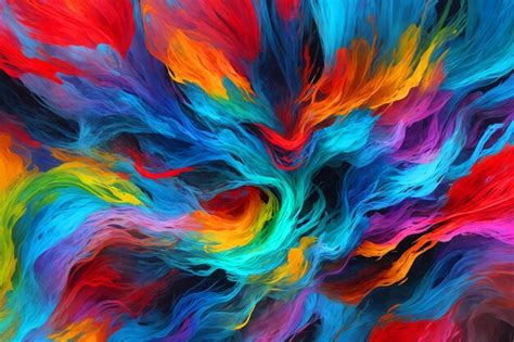 Premium Photo RGB Abstract Dark Background With Flowing Colorful Waves Line Abstract