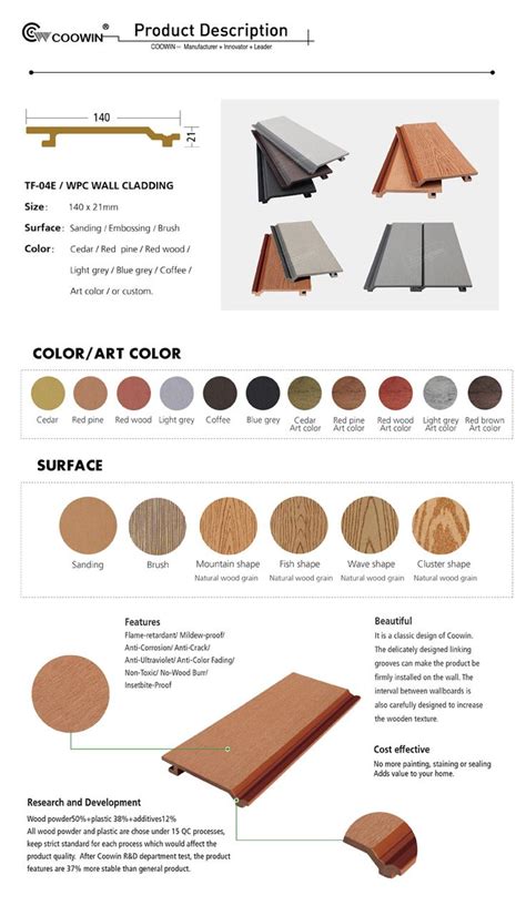 Tf 04e Wpc Wall Cladding Size 140x21mm Surface Sanding Embossing