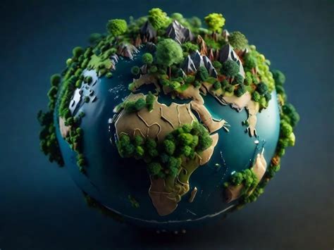 Premium Photo Green Planet Surrounded By Trees