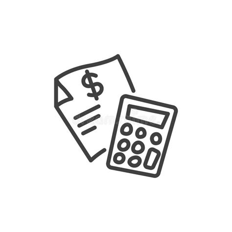Accounting Line Icon Accounting Concept Outline Vector Symbol Sign
