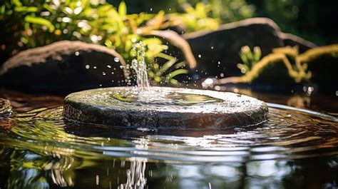 Premium AI Image Stone Being Thrown Into A Pond