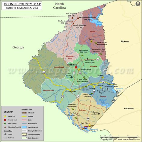 Oconee County Map South Carolina