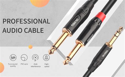 Tisino 635mm Trs Stereo Jack To Dual 635mm Ts Mono Plug Y Splitter