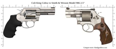Colt King Cobra Vs Smith Wesson Model 986 2 5 Size Comparison
