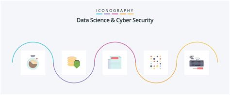 Data Science And Cyber Security Flat 5 Icon Pack Including Hardware Key News Scince Data