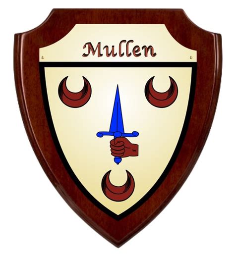 Mullen Irish Coat Of Arms Shield Plaque Rosewood Finish Etsy