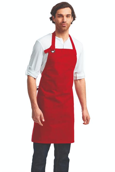 Red Calibre Heavy Cotton Canvas Adjustable Bib Apron No Pockets
