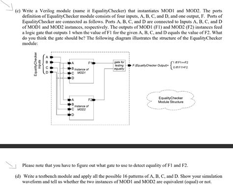 Solved C Write A Verilog Module Name It Equalitychecker That