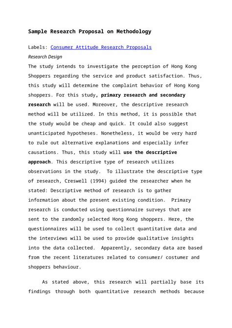 Doc Sample Research Proposal On Methodology Dokumentips Doc Sample Research Proposal On Methodology Dokumentips