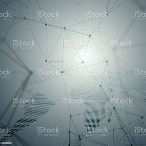 화학 패턴 세계 지도 연결 라인 및 점 회색 분자 구조를 점선 과학 의료 Dna 연구입니다 의학 과학 기술 개념입니다 기하학적 디자인 추상 배경 Dna에 대한 스톡 벡터