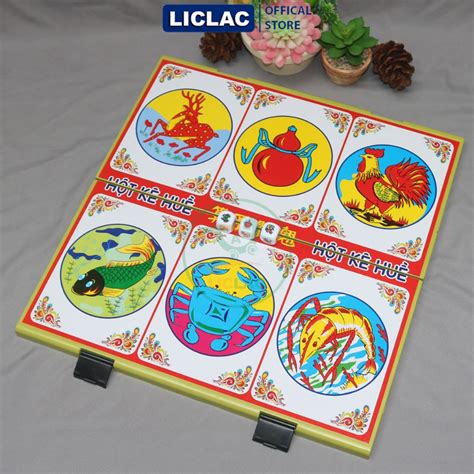 Bộ Bầu Cua Tôm Cá Gồm Bàn Nhựa Và 3 Xúc Xắc Nhựa Cao Cấp Hàng Việt Nam