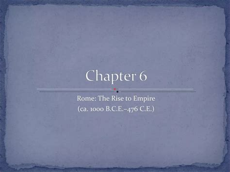 Greek And Romans Chapter 6 PPT