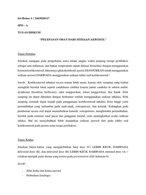 Sri Retno Pelepasan Obat Dari Sediaan Aerosol Pdf