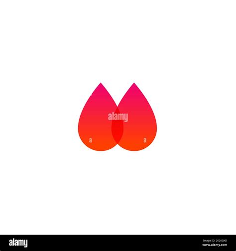 Two Red Blood Drops Vector Icon Donate Blood Sign World Donor Day
