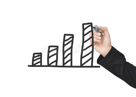 Hand Drawing Growth Graphs Of Financial Indicator And Accounting Market