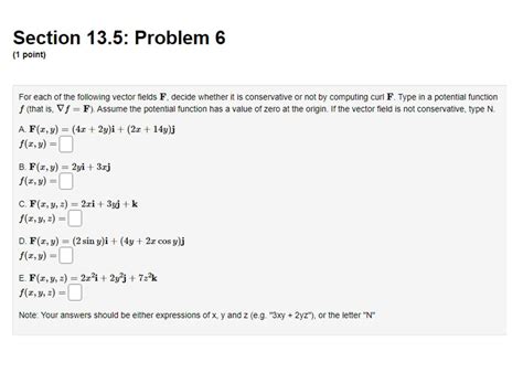 Solved Section 13 5 Problem 6 1 Point For Each Of The
