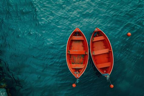 Premium Photo Two Small Boats Floating On A Body Of Water Next To