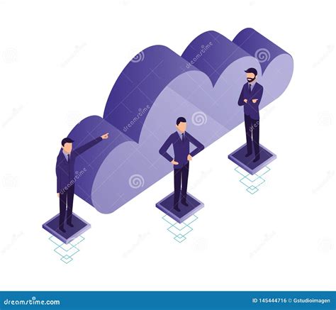 Nuvem Que Computa Car ter Dos Homens De Neg cios Ilustração do