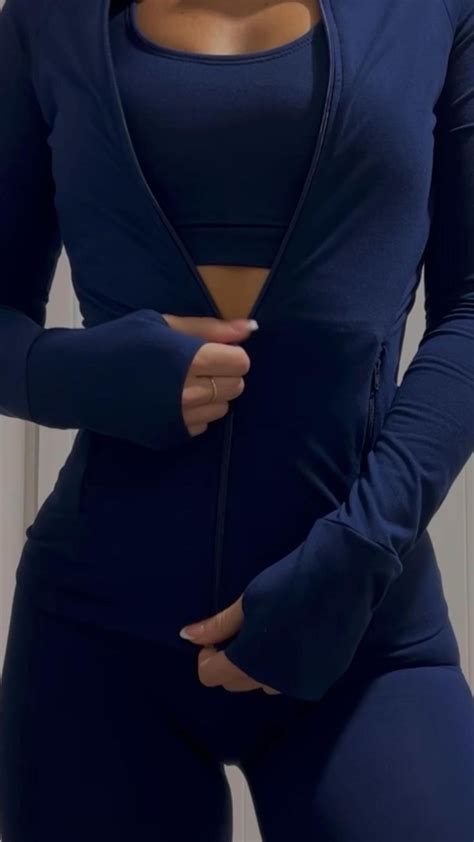Navy Workout Sets Gym Outfit Morning Routine Gym Outfit 🦋winter
