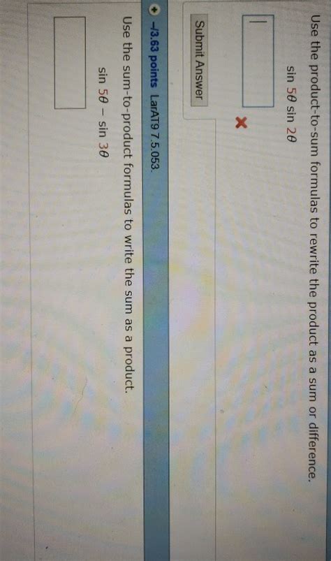 solved use the product to sum formulas to rewrite the