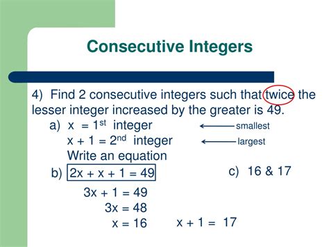 PPT Consecutive Integers PowerPoint Presentation Free Download ID