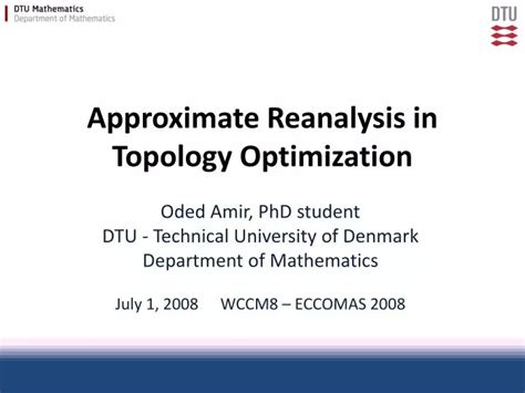 ppt approximate reanalysis in topology optimization powerpoint presentation id 1889077