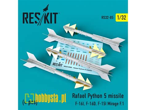 Rafael Python 5 Missile 4 Pcs F 16i F 16d F 15i Mirage F 1